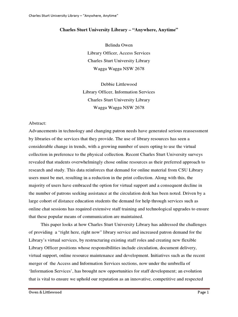 Owen Littlewood Paper | PDF | Libraries