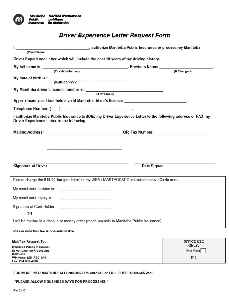 Driver Experience Certificate | PDF | Driver's License | Credit Card