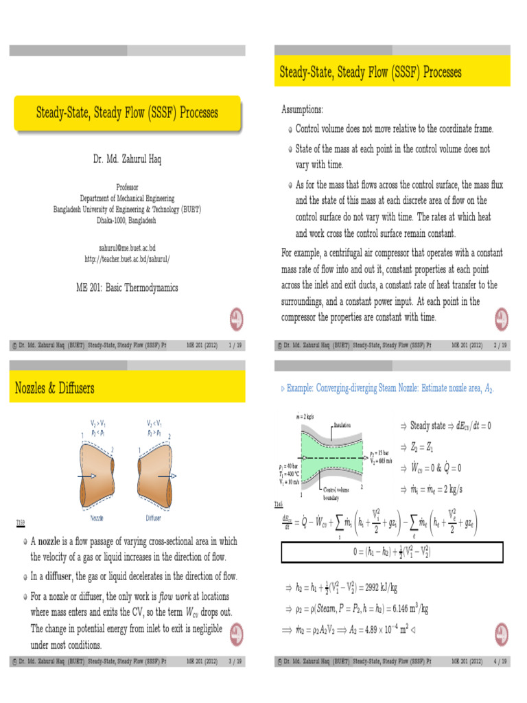 ME201 - Processes - I | PDF | Enthalpy | Steady State