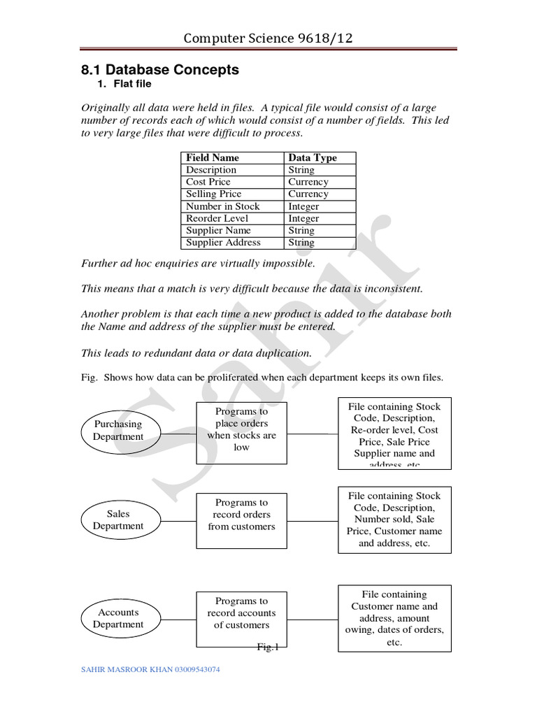 Chapter 8 Database CS 9618 | PDF | Databases | Relational Database