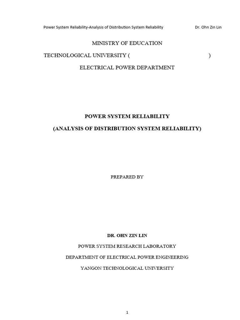 Power System Reliability Analysis | PDF | Reliability Engineering | Simulation