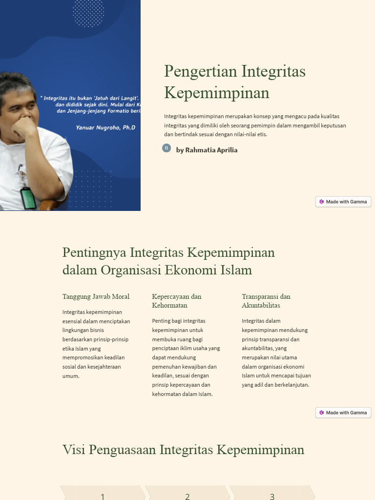Pengertian Integritas Kepemimpinan | PDF | Karier & Perkembangan | Bisnis