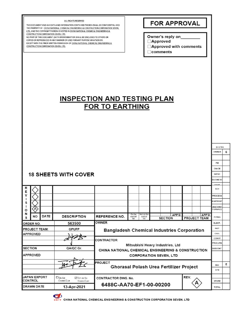 ITP For Earthing | PDF