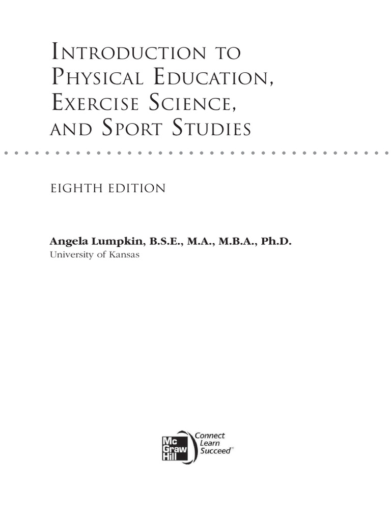 Introduction To Physical Education Exercise Science and Sport Studies ...