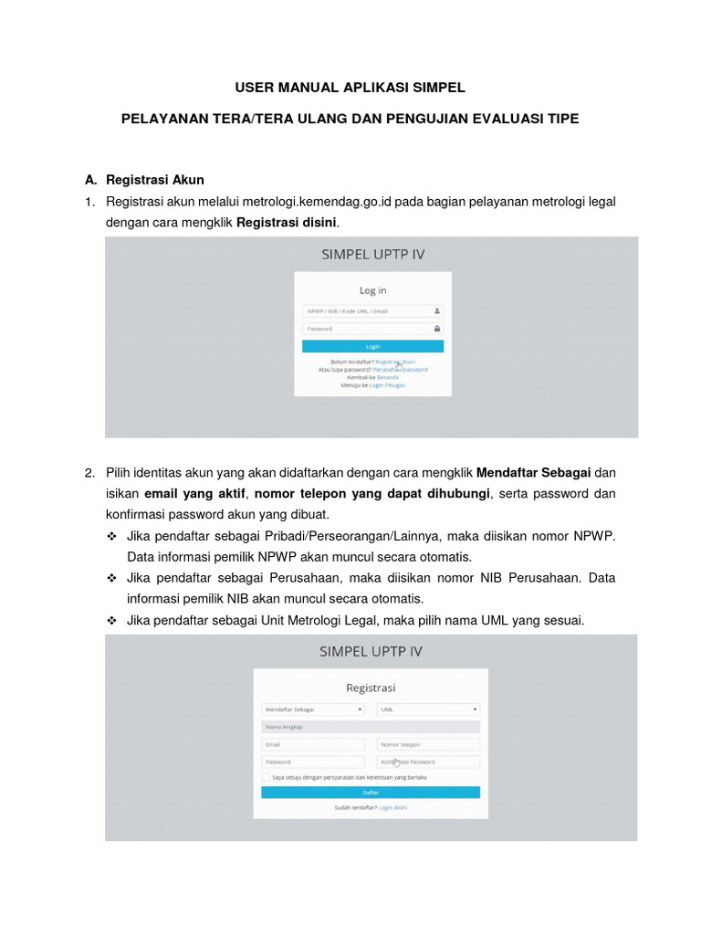 User Manual Aplikasi SIMPEL UTTP | PDF