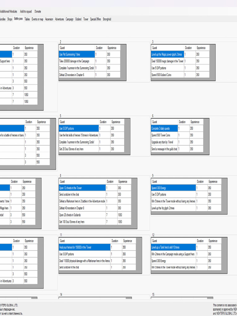 1 Hero Wars Tasks | PDF