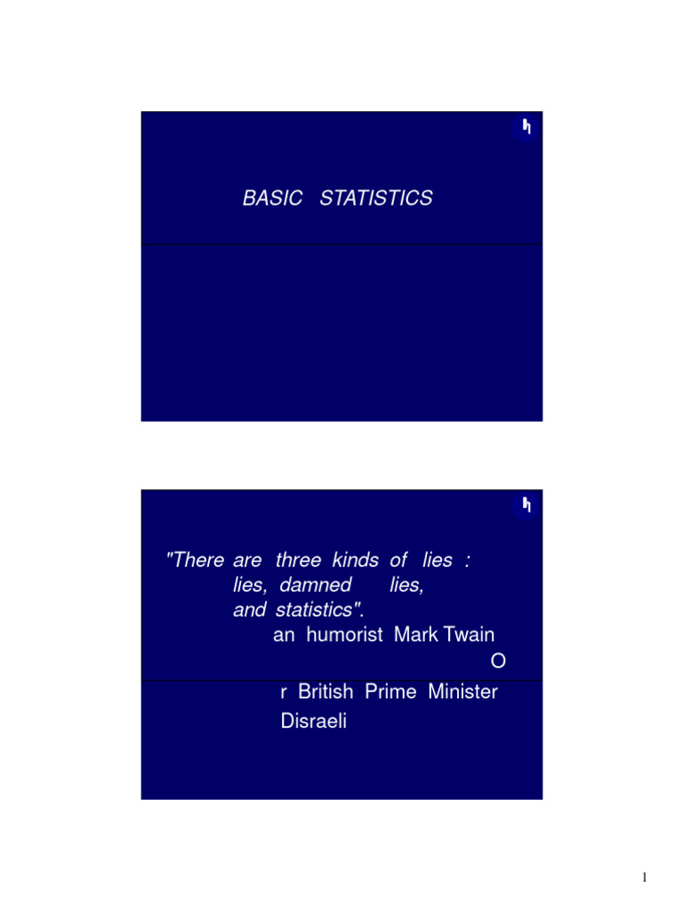2-Basic Statistics | PDF | Mean | Variance