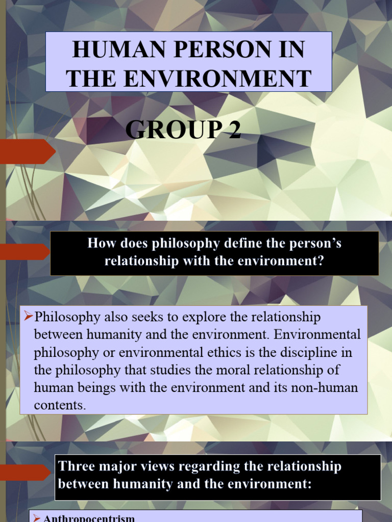 Human Person in The Environment | PDF | Sustainability | Environmental ...