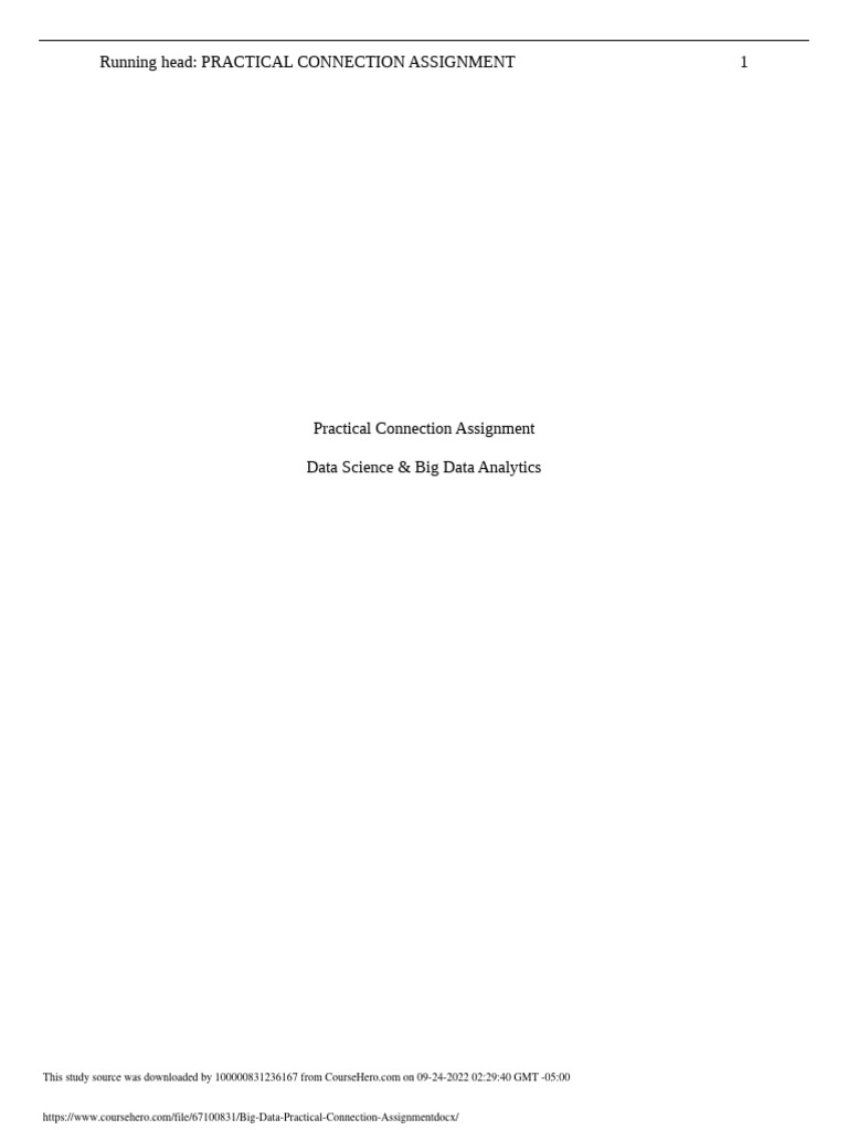 Big Data Practical Connection Assignment Pdf Data Analytics