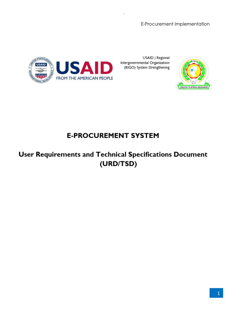 E-Procurement System Specifications Document | PDF | Procurement ...
