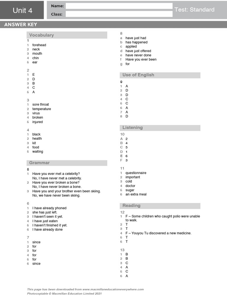 B1 U4 Standard AK | PDF