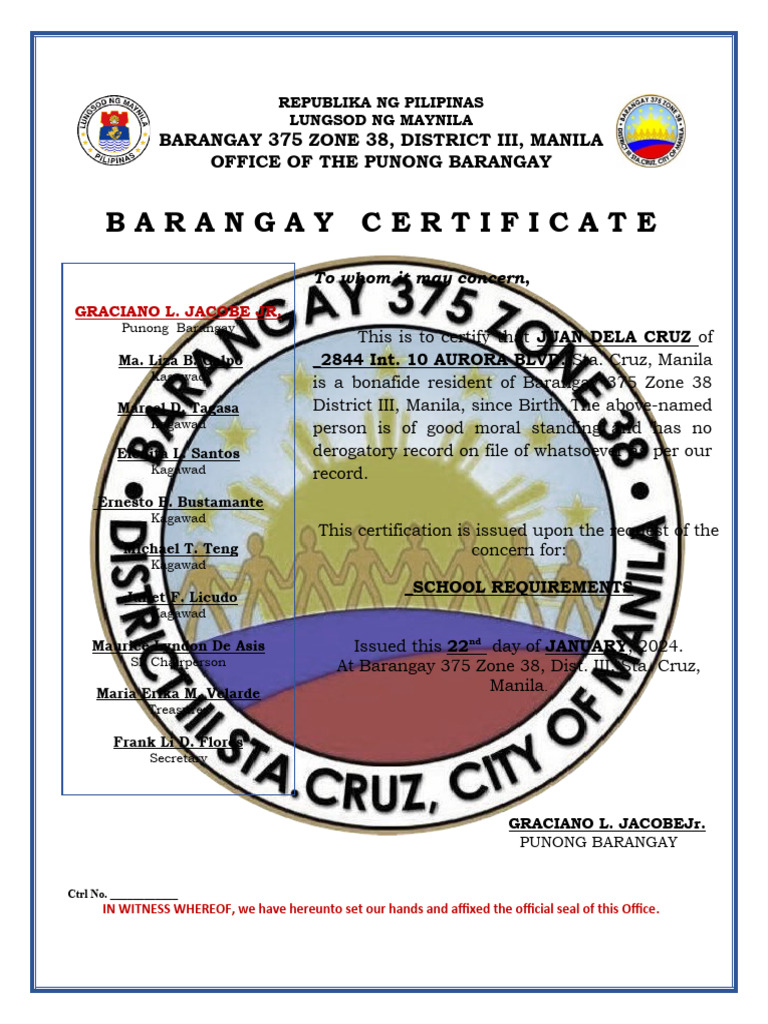 Brgy Indigency and Certificate | PDF