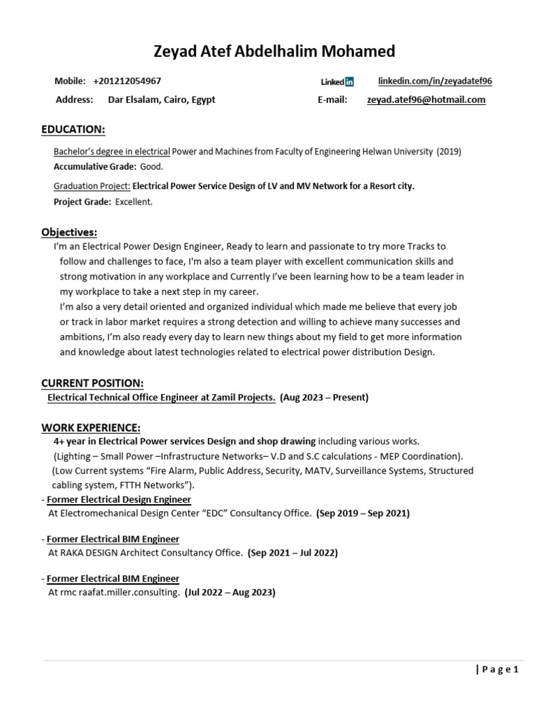 Zeyad Atef CV | PDF