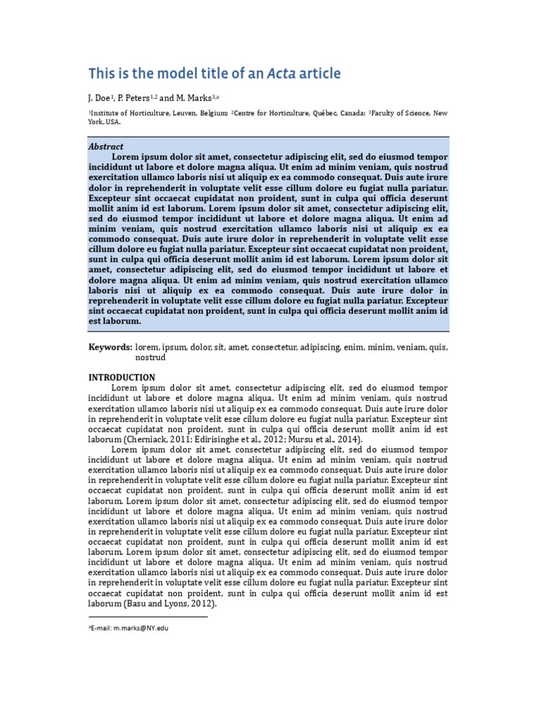 Articol Acta H Model | PDF