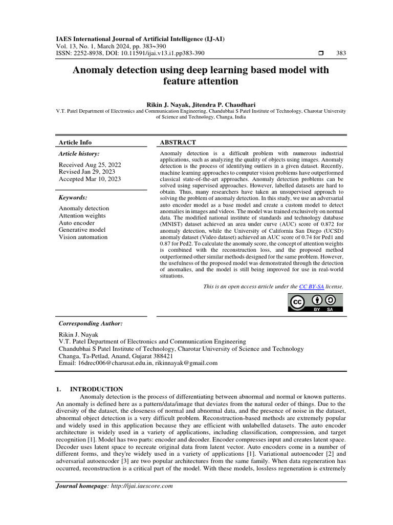 Anomaly detection using deep learning based model with feature attention | PDF | Data ...