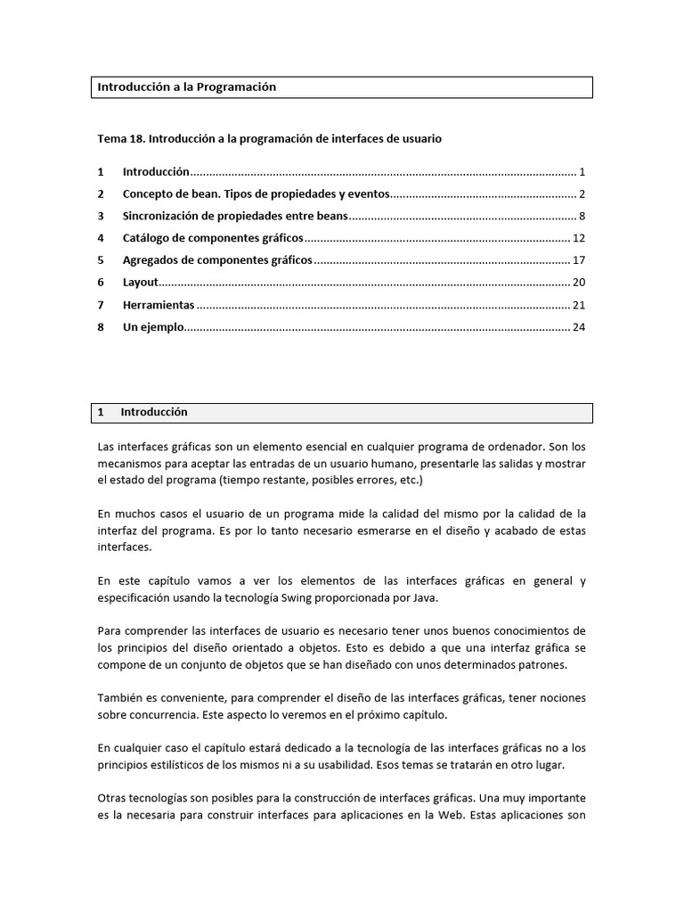 Tema 18. Introducción A La Implementación de Interfaces de Usuario en Java | PDF | Interfaz de ...