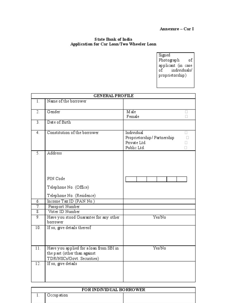Car Loan Application Form | PDF