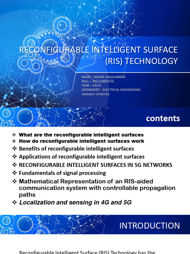 RECONFIGURABLE INTELLIGENT SURFACE (RIS) TECHNOLOGY (Autosaved) SACHIN SINGH MANKI | PDF ...