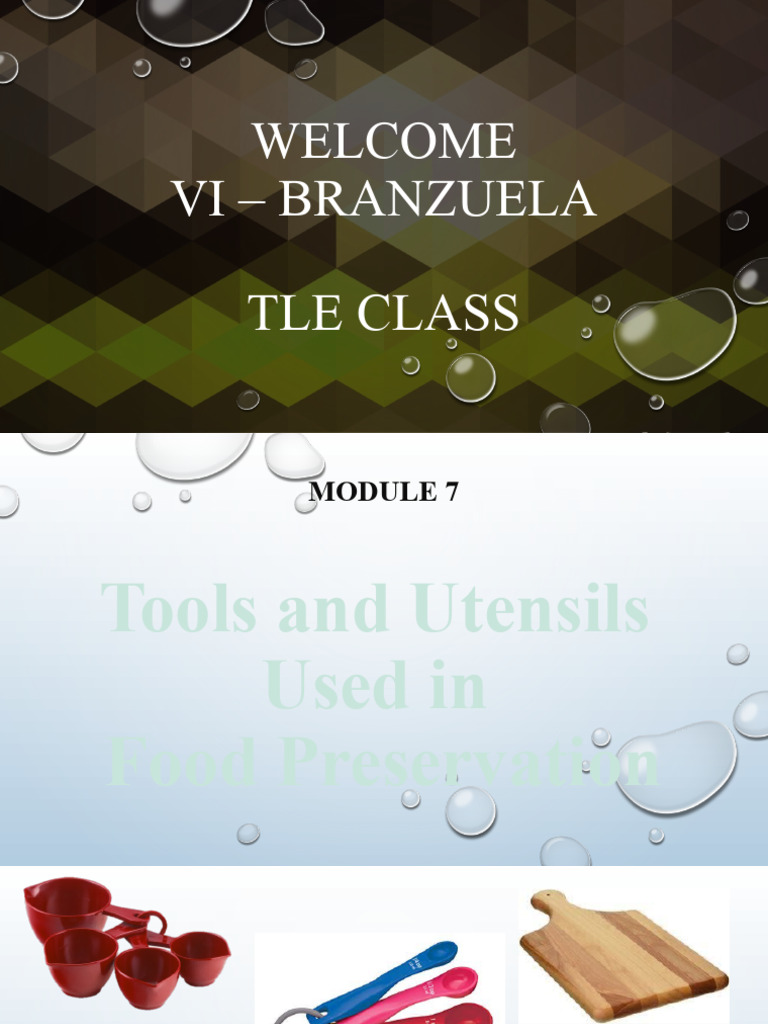 Tools for Food Preservation in Grade 6 | PDF | Food Preservation | Spoon