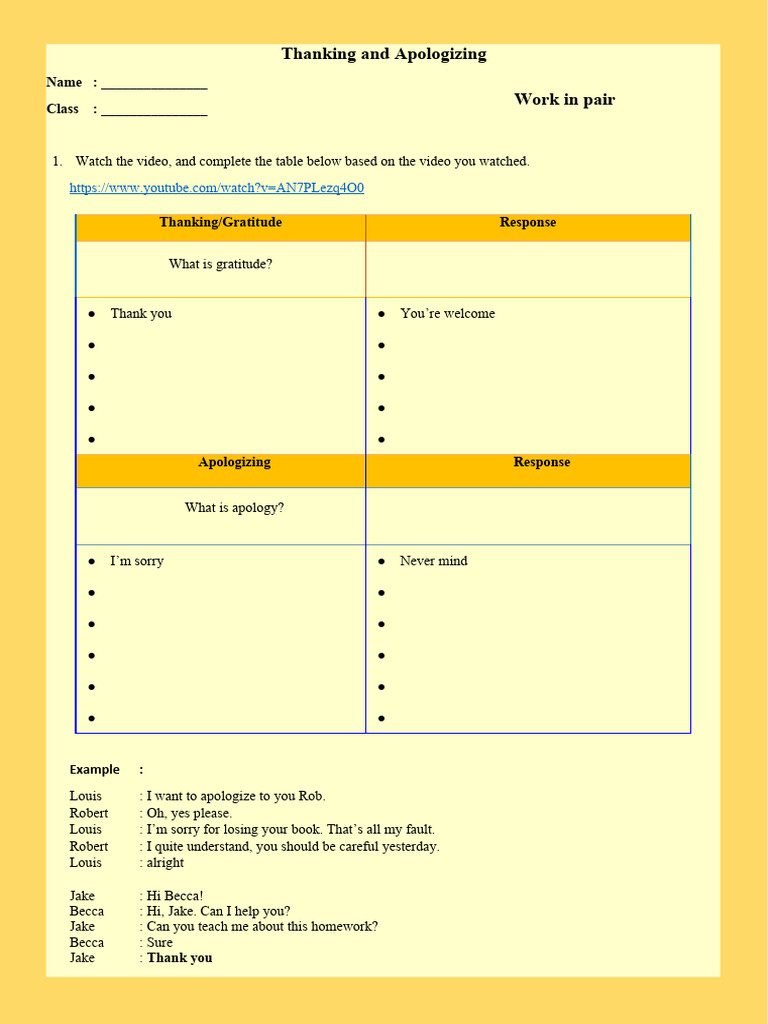 Thanking and Apologizing | PDF