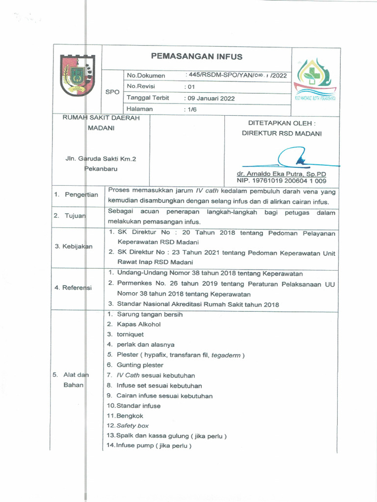 Spo Pemasangan Infus | PDF