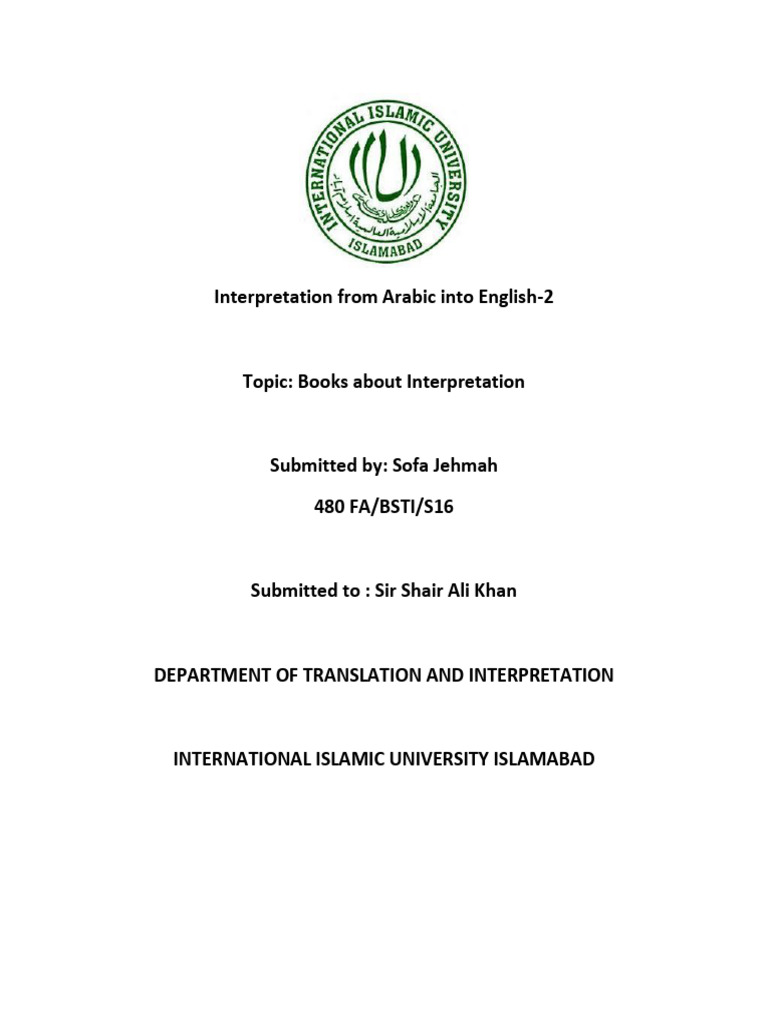 Book ABOUT INTERPRETATION | PDF | Translations | Language Interpretation