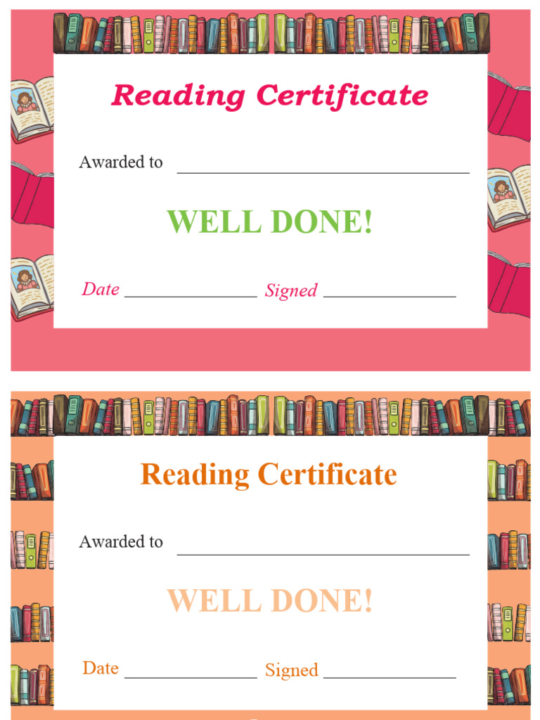 Reading-Award-Certificate Ver 1 | PDF