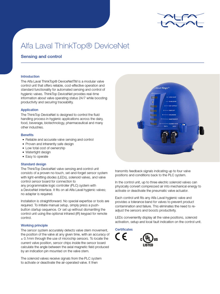 ThinkTop DeviceNet Product Leaflet | PDF | Valve | Programmable Logic ...