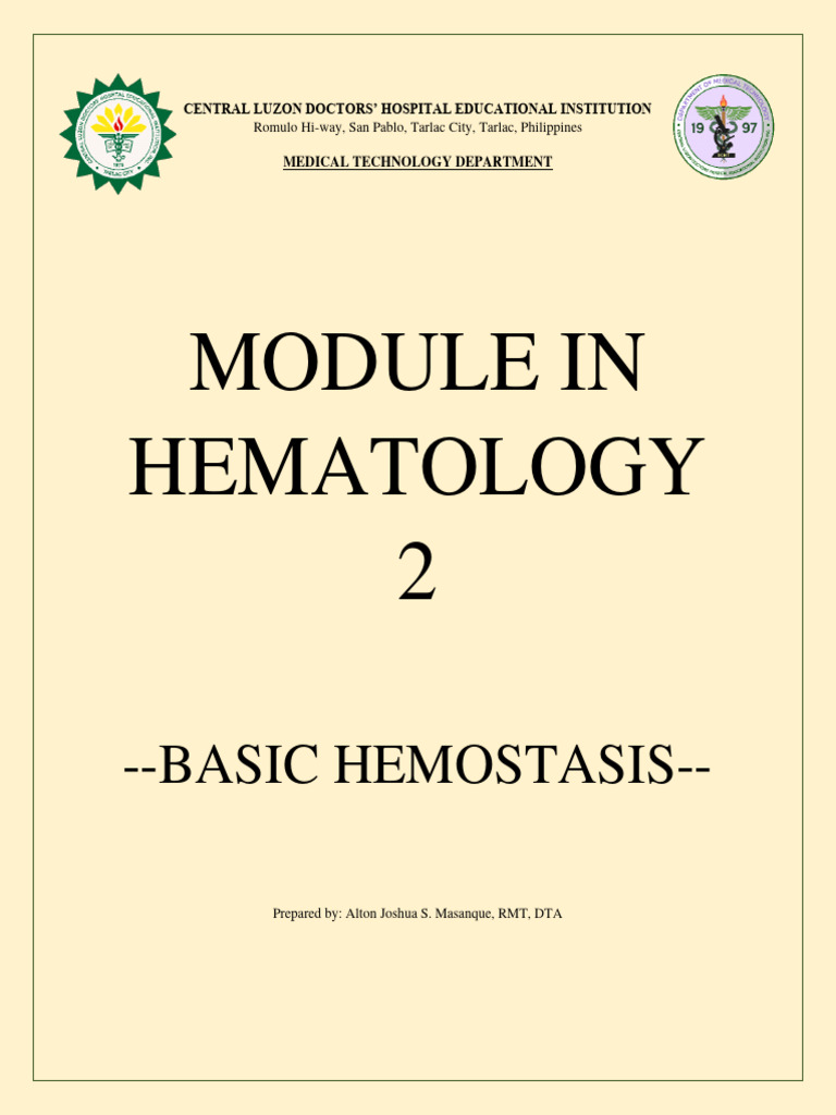 BASIC_HEMOSTASIS | PDF | Coagulation | Hemostasis
