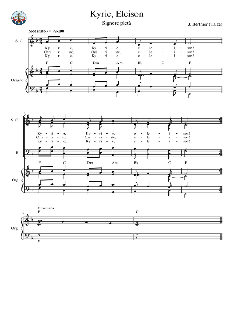 Kyrie Eleison I - Jacques Berthier-2 | PDF