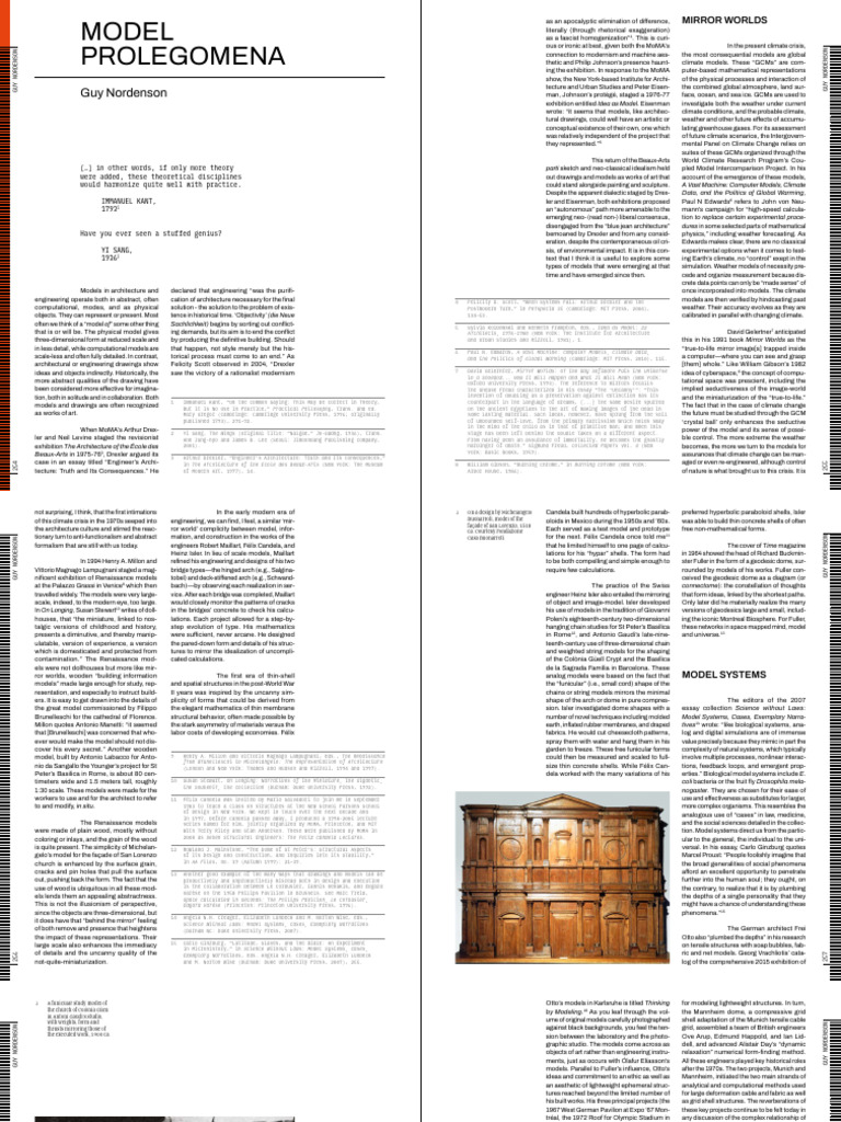 Nordenson G - Model Prolegomena - MAXXI Technoscape - 2022 | PDF ...