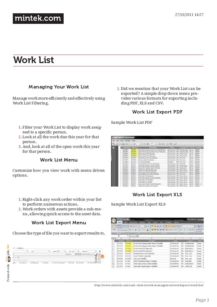 Work List | PDF