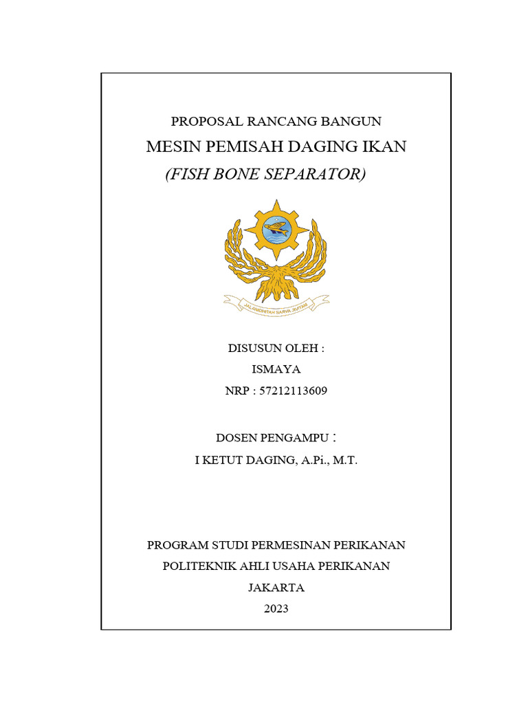 Rancang Bangun Mesin Pemisah Daging Ikan | PDF