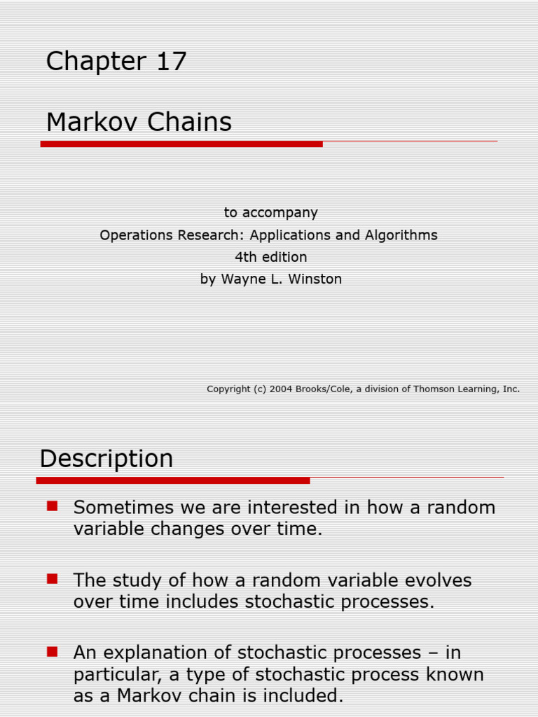 Chapter 17 - Markov Chains | PDF | Markov Chain | Stochastic Process