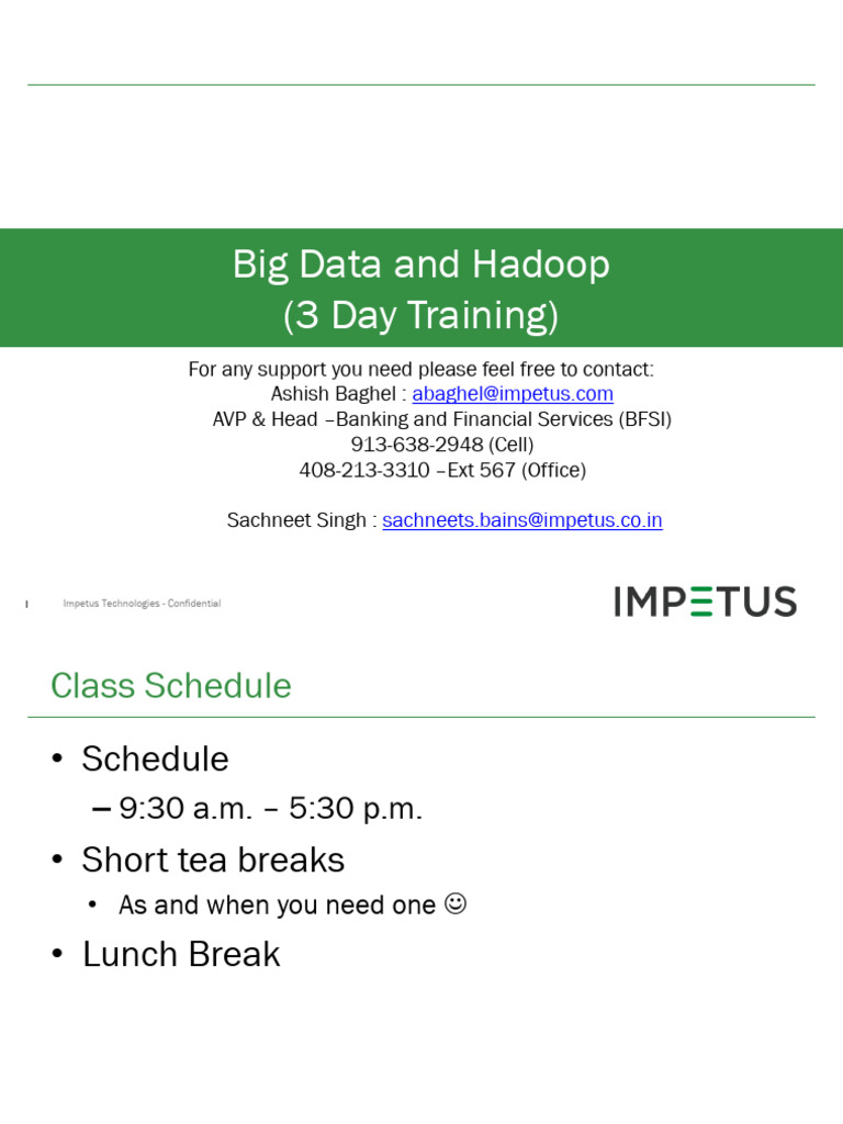 BigData - Hadoop - Spark - ES - 3 - Day Training | PDF | Apache Hadoop | Map Reduce