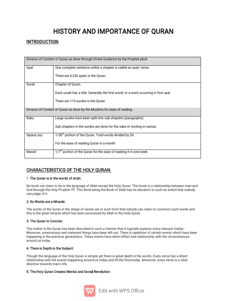 Revelation of Quran | PDF | Quran | Islam