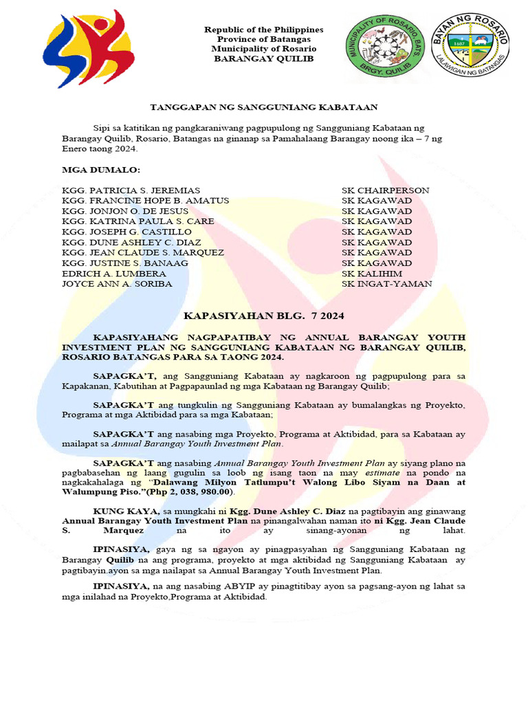 Reso 7 Abyip 2024 | PDF