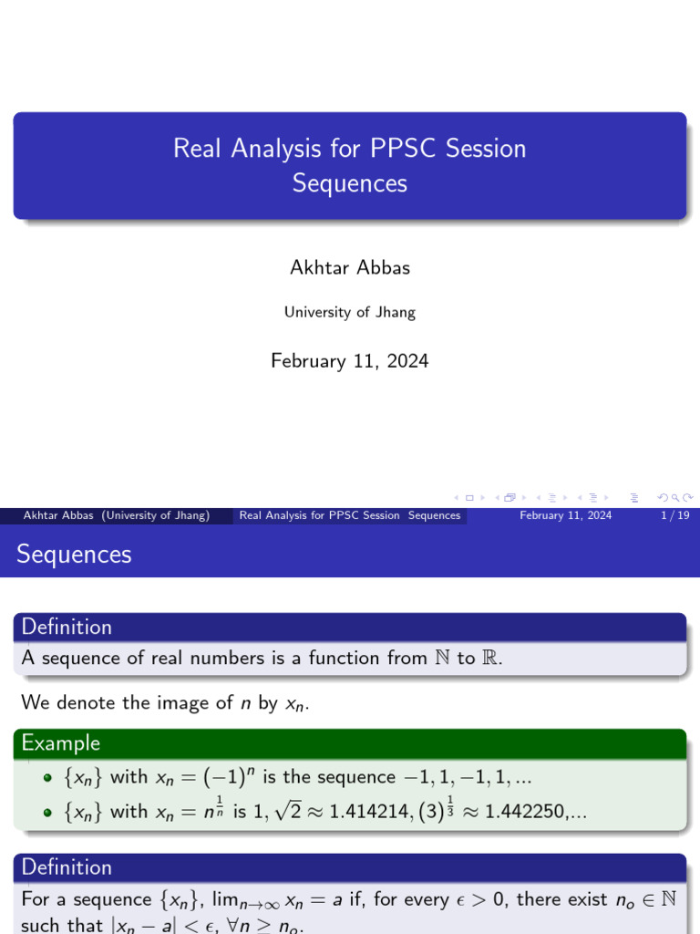Suppose Math, Sequences | PDF | Sequence | Limit (Mathematics)