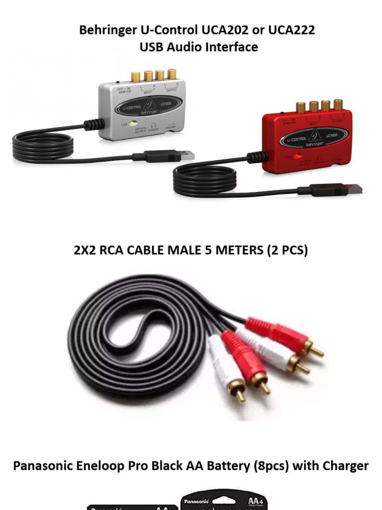 RCA To USB Interface and Battery | PDF