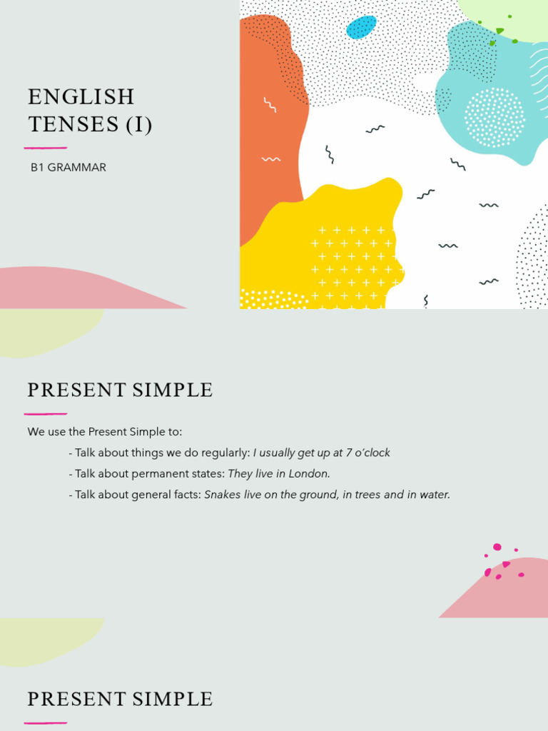 English Tenses Overview for B1 Learners | PDF | Language Arts & Discipline