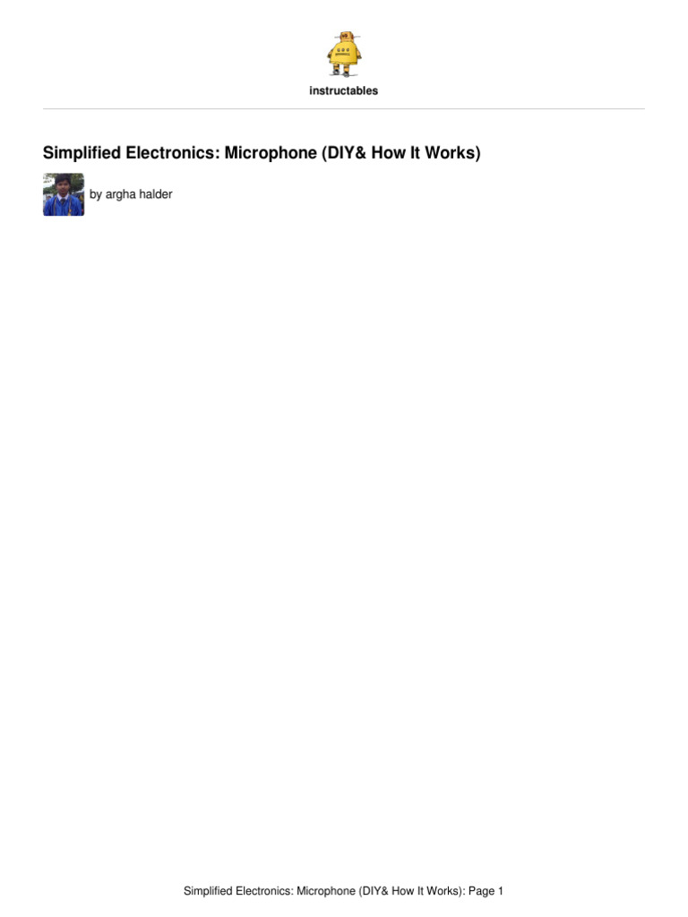 Simplified Electronics Microphone DIY How It Works | PDF | Microphone ...