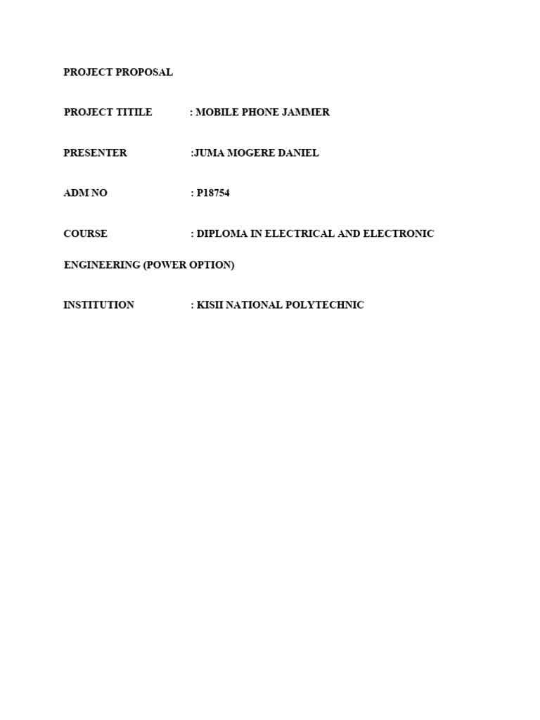 Trade Project Proposal Electrical | PDF | Cellular Network | Inductor
