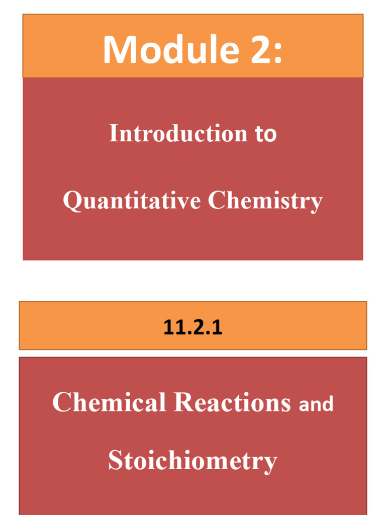To Quantitative Chemistry | PDF | Stoichiometry | Chemical Reactions