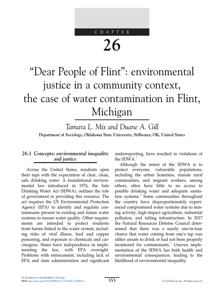 Chapter 26 - Dear People of Flint - Environmental J - 2020 - An ...