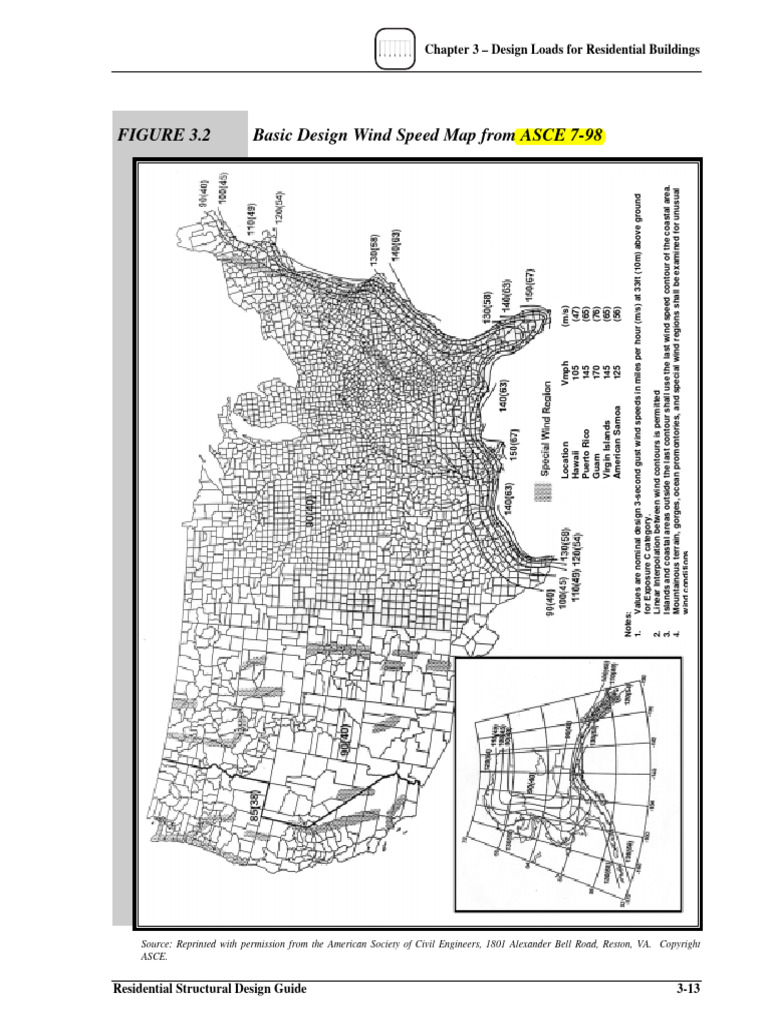 ASCE 7-98 Wind Map | PDF | Wound | Wind Speed