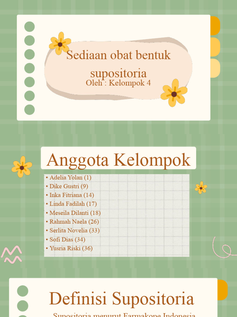 Supositoria Kelompok 4 - 20240109 - 174705 - 0000 | PDF | Kesehatan ...