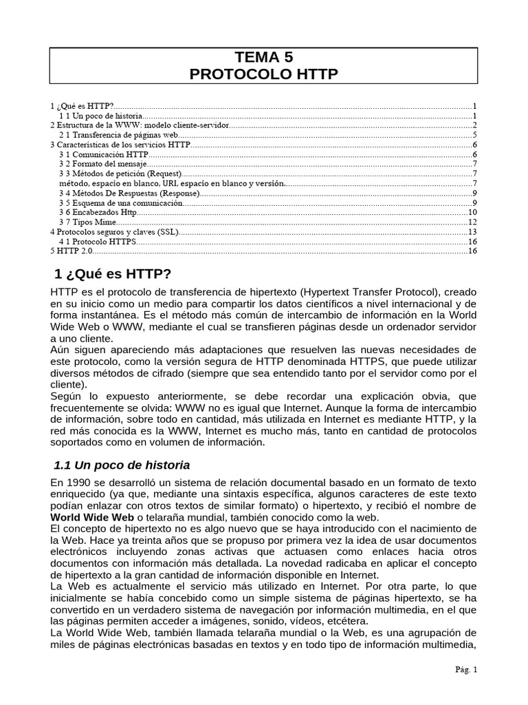 Introducción al Protocolo HTTP | PDF | Transport Layer Security | Internet y web