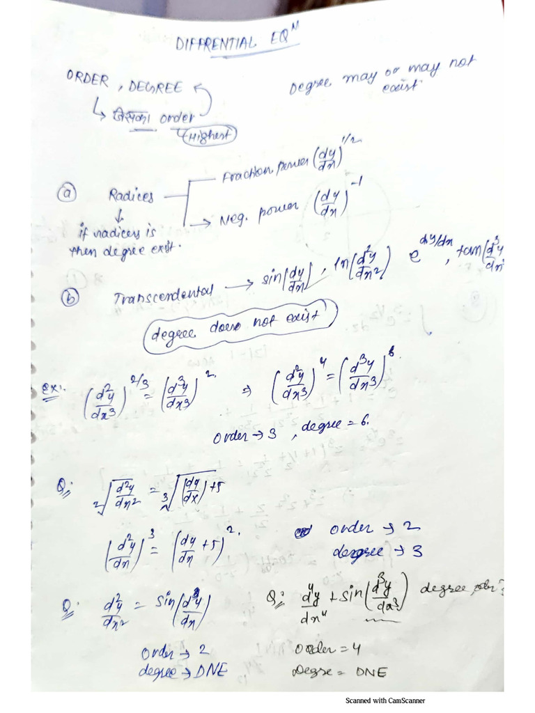 Differential Equation Topic by Vishal Sir Gate Wallah | PDF