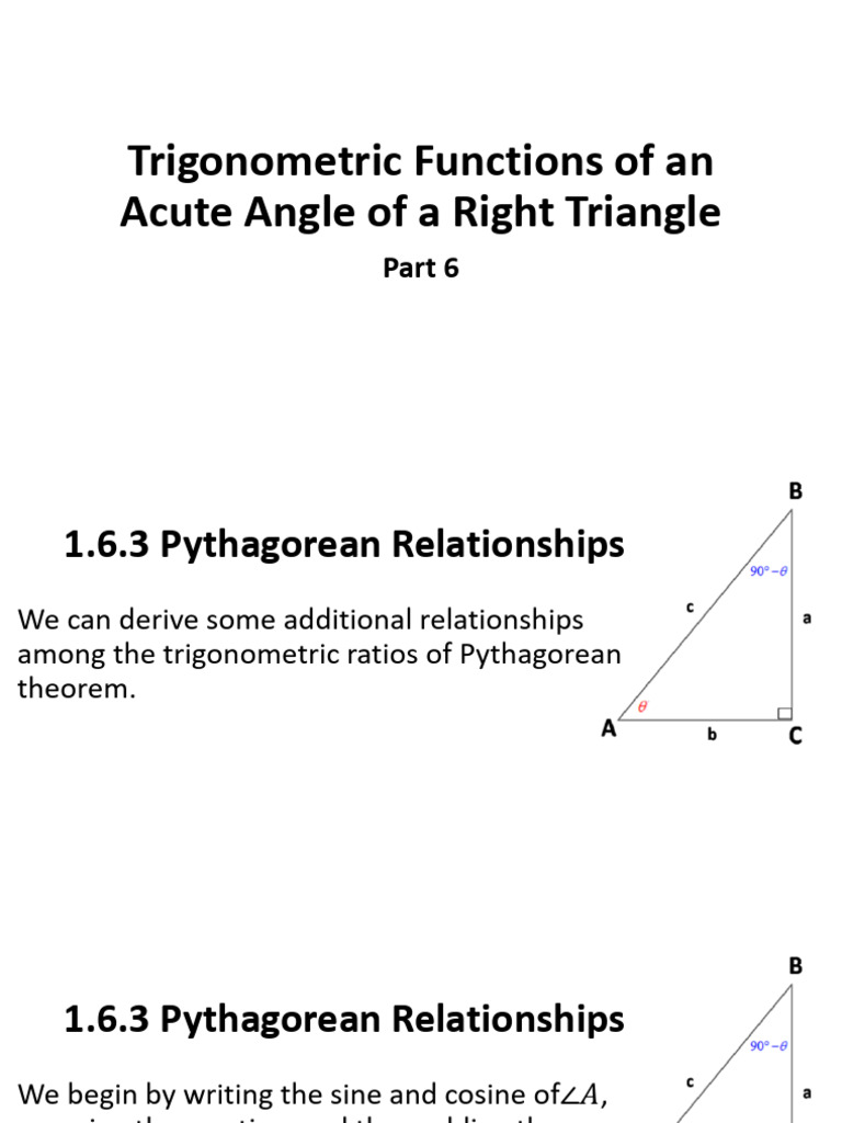 Pythagorean Trigonometric Relationships | PDF | Trigonometric Functions ...