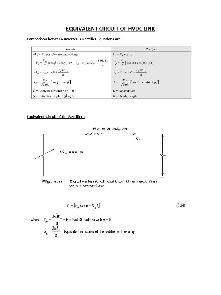 HVDC Equivalent Circuit | PDF
